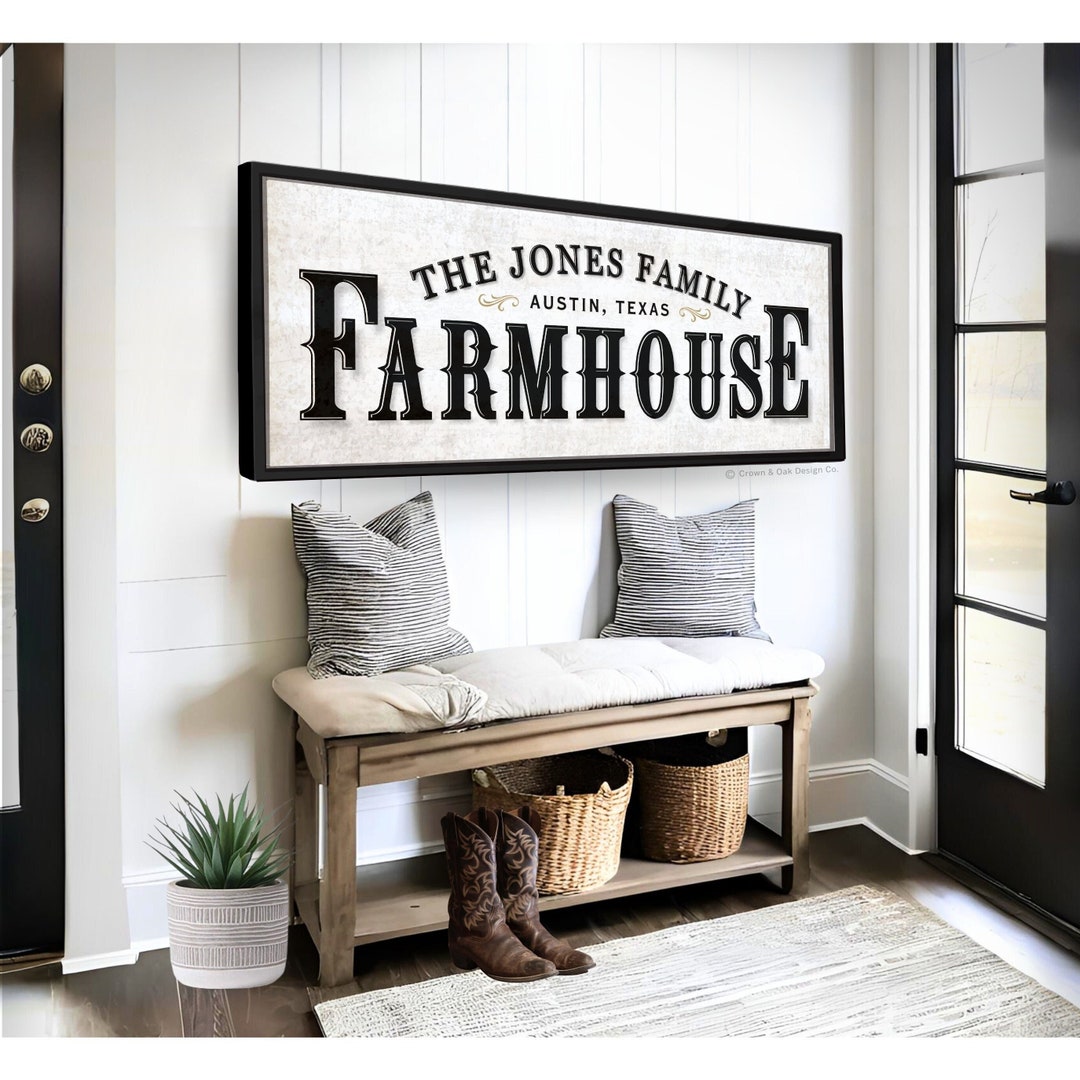 Personalized Farmhouse Sign Rustic Family Name Sign Country Farmhouse ...
