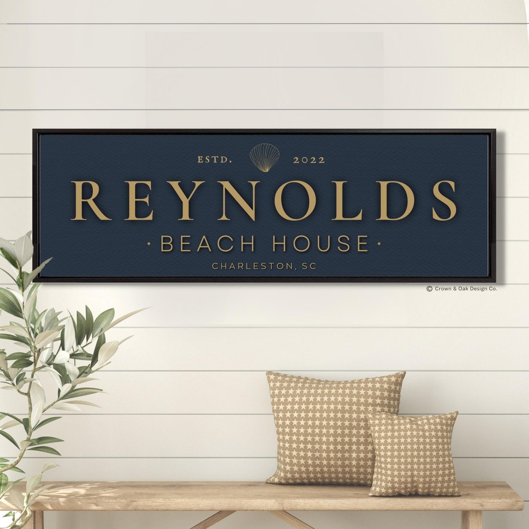 Beach House Sign Personalized Beach Home Sign Nautical Wall Decor for ...