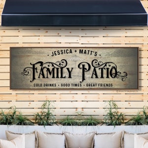 Family Patio Sign Personalized Patio Signs Rustic Last Name - Etsy