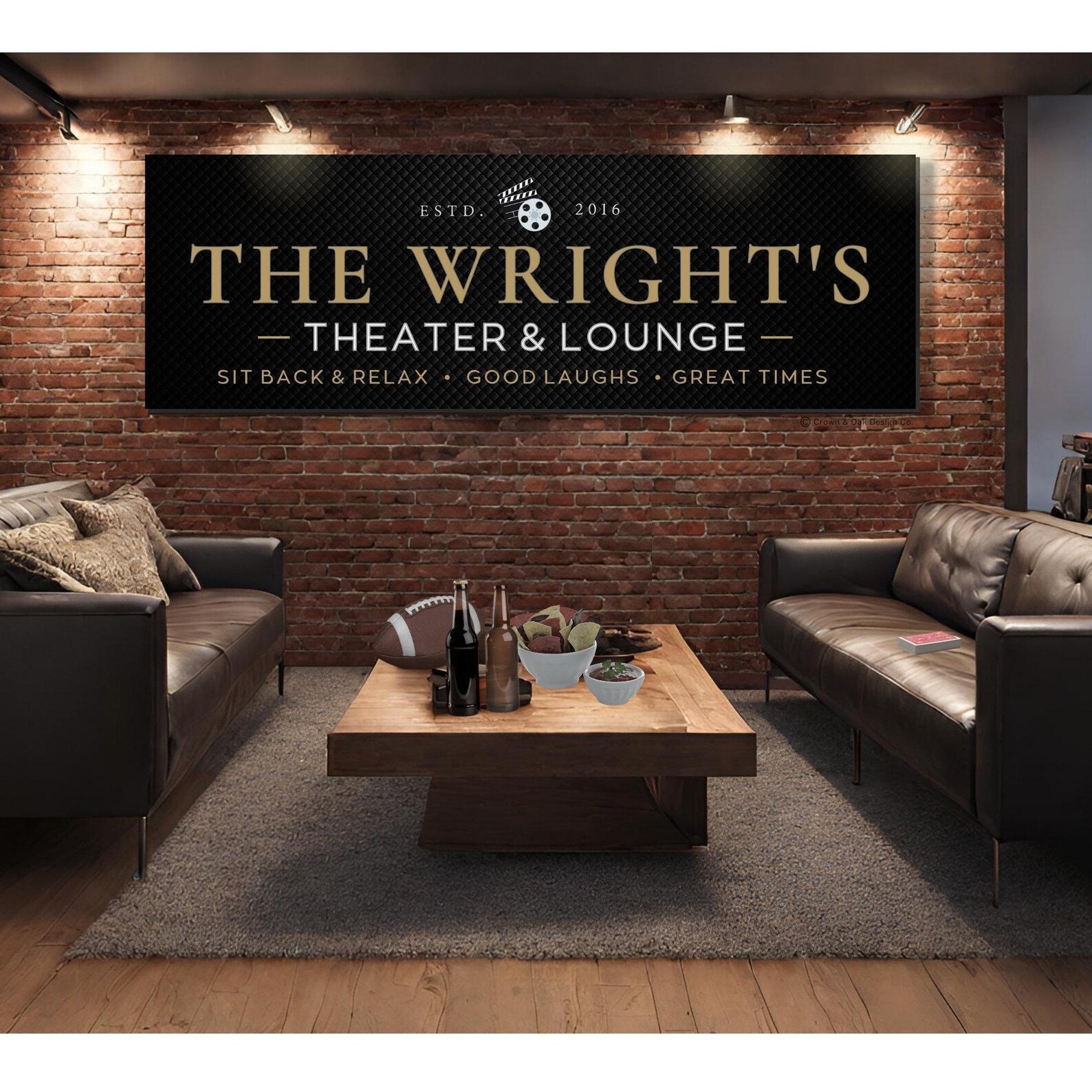 Home Theater Sign, Personalized Family Movie Room Decor, Lower Level ...