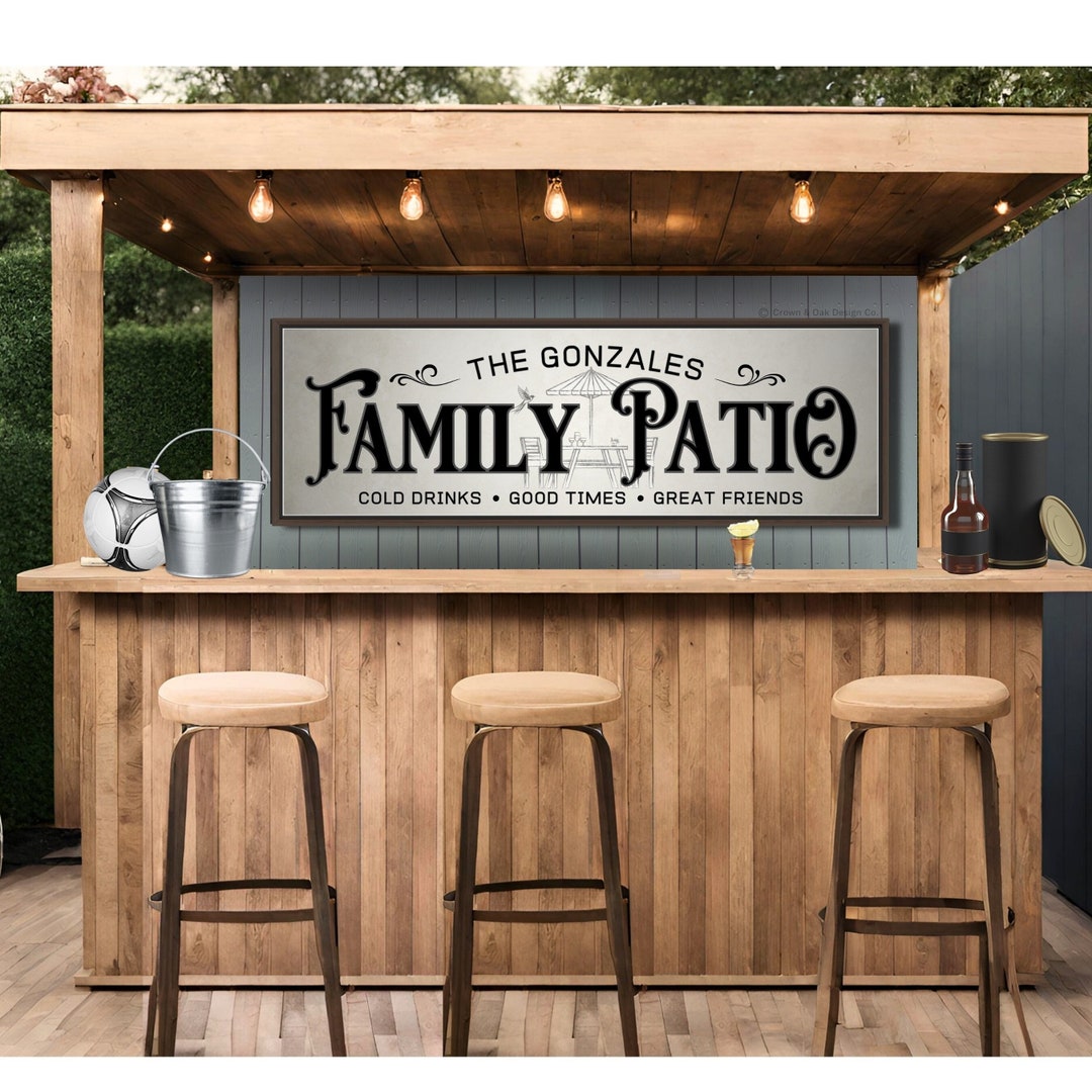 Family Patio Sign Personalized Patio Signs for Backyard Back Patio Deck ...