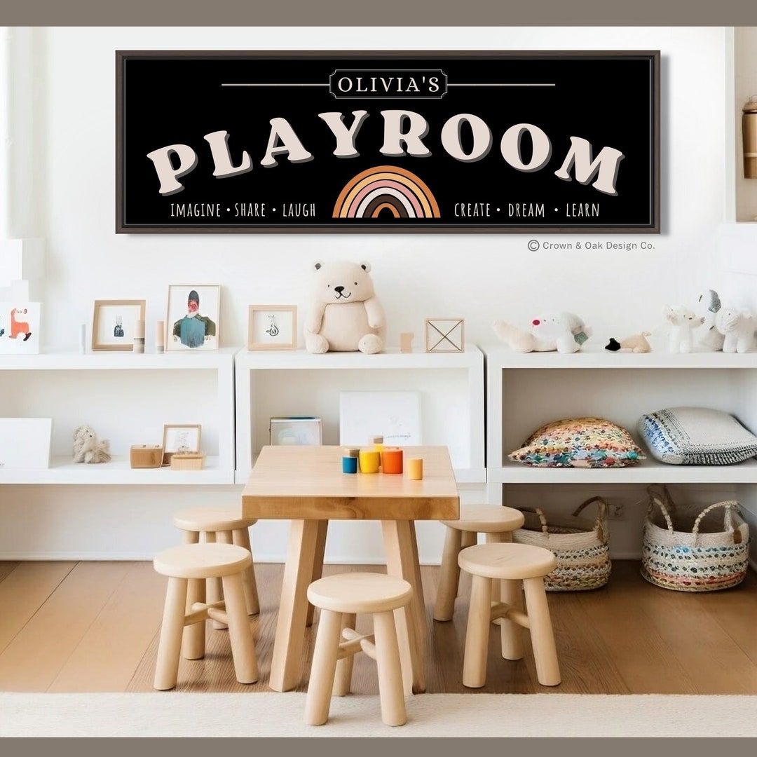 Playroom Sign Personalized Play Room Wall Decor Kids Room Sign With ...