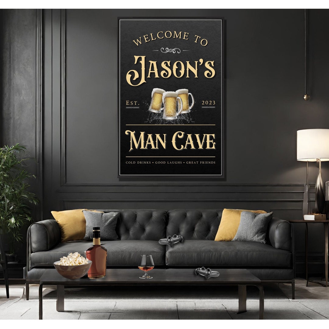 Man Cave Sign Personalized Beer Sign for Man Cave Wall Decor Guys ...