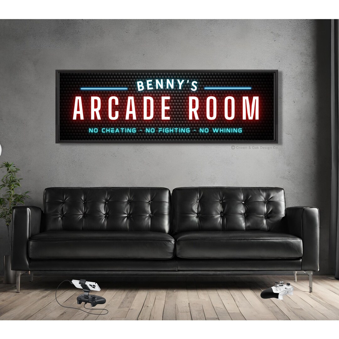 Arcade Room Sign Personalized Game Room Wall Decor Gamer Arcade Signs ...