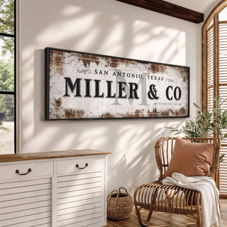Rustic Personalized Family Name Sign, Last Name Farmhouse Signs ...