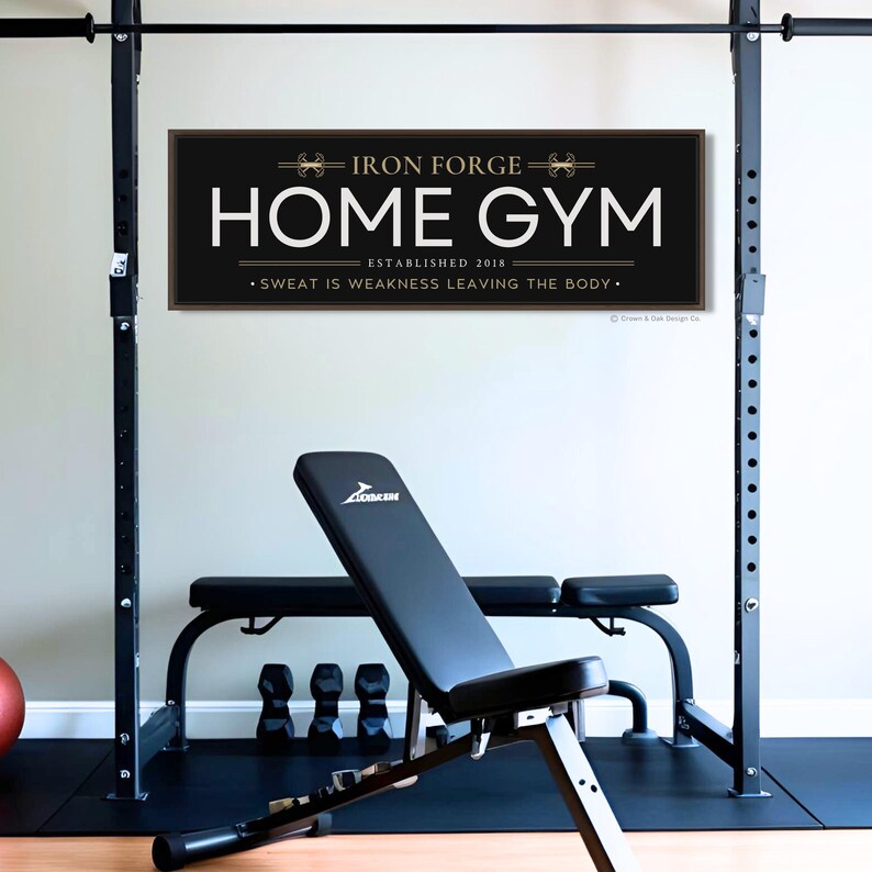 Gym Sign, Motivational Wall Decor, Workout Room Signs, Home Gym Fitness ...