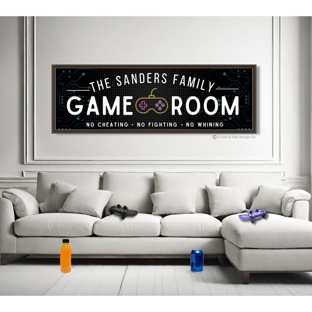 Video Game Room Sign for Family Room Personalized Gaming Sign Gift ...