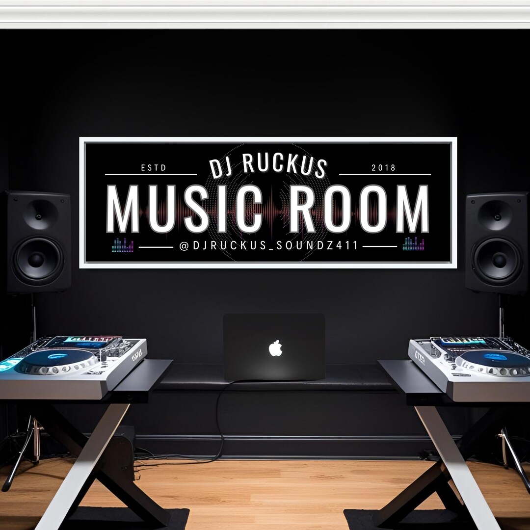 Music Room Sign Personalized Music Studio Wall Decor Custom DJ Sign ...