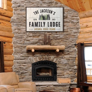 Family Cabin Sign Personalized Family Lodge Wall Decor Vacation Home ...
