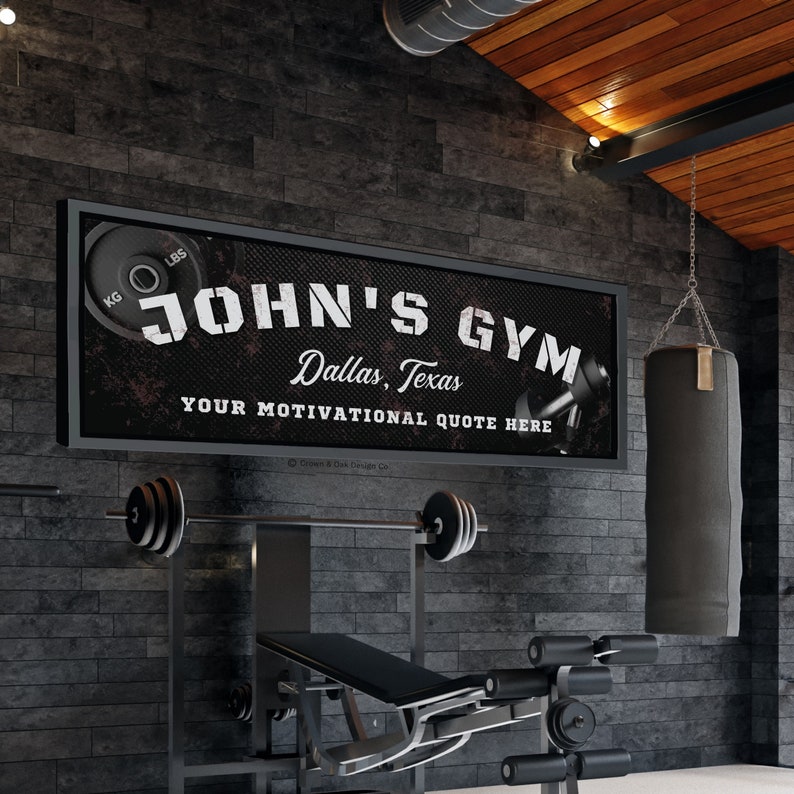 Gym Sign for Home Gym Workout Room Wall Decor Personalized Gym - Etsy