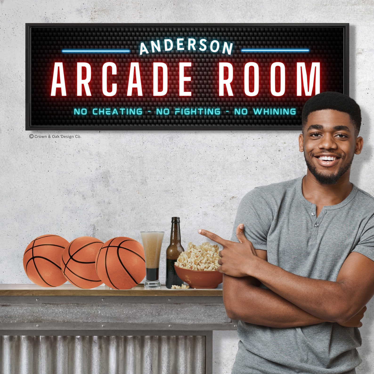 Arcade Room Sign Personalized Game Room Wall Decor Gamer Arcade Signs ...