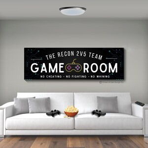 Video Game Room Sign for Family Room Personalized Gaming Sign Gift ...