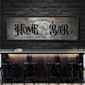 Rustic Bar Sign for Home Bar Decor Basement Lounge Sign - Etsy
