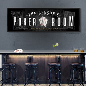 Poker Sign Personalized Poker Room Decor Game Room Signs Man Cave Wall ...