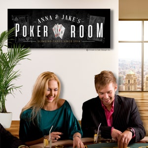 Poker Sign Personalized Poker Room Decor Game Room Signs Man Cave Wall ...