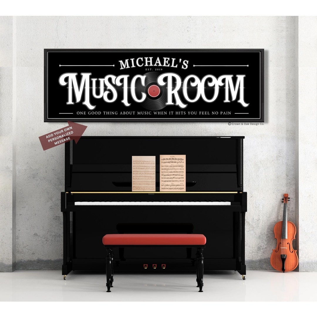 Music Room Sign Music Studio Wall Decor Personalized Musician Gift ...