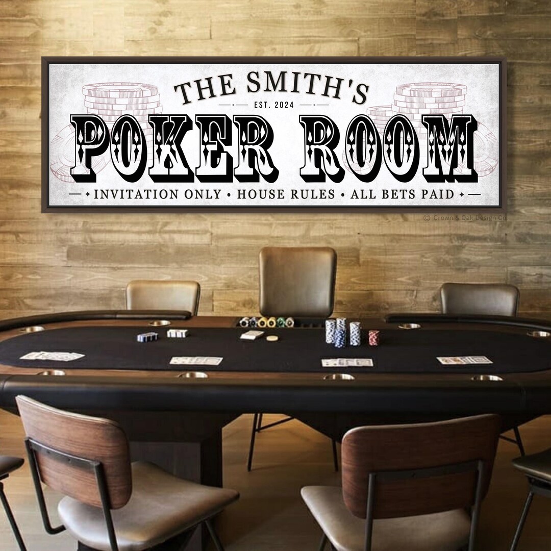 Poker Sign for Poker Room Wall Decor Personalized Texas Hold'em Game ...