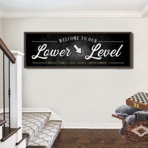 Personalized Lower Level Sign, Basement Lounge Signs, Family Game Room ...