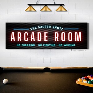 Arcade Room Sign Personalized Game Room Wall Decor Gamer Arcade Signs ...