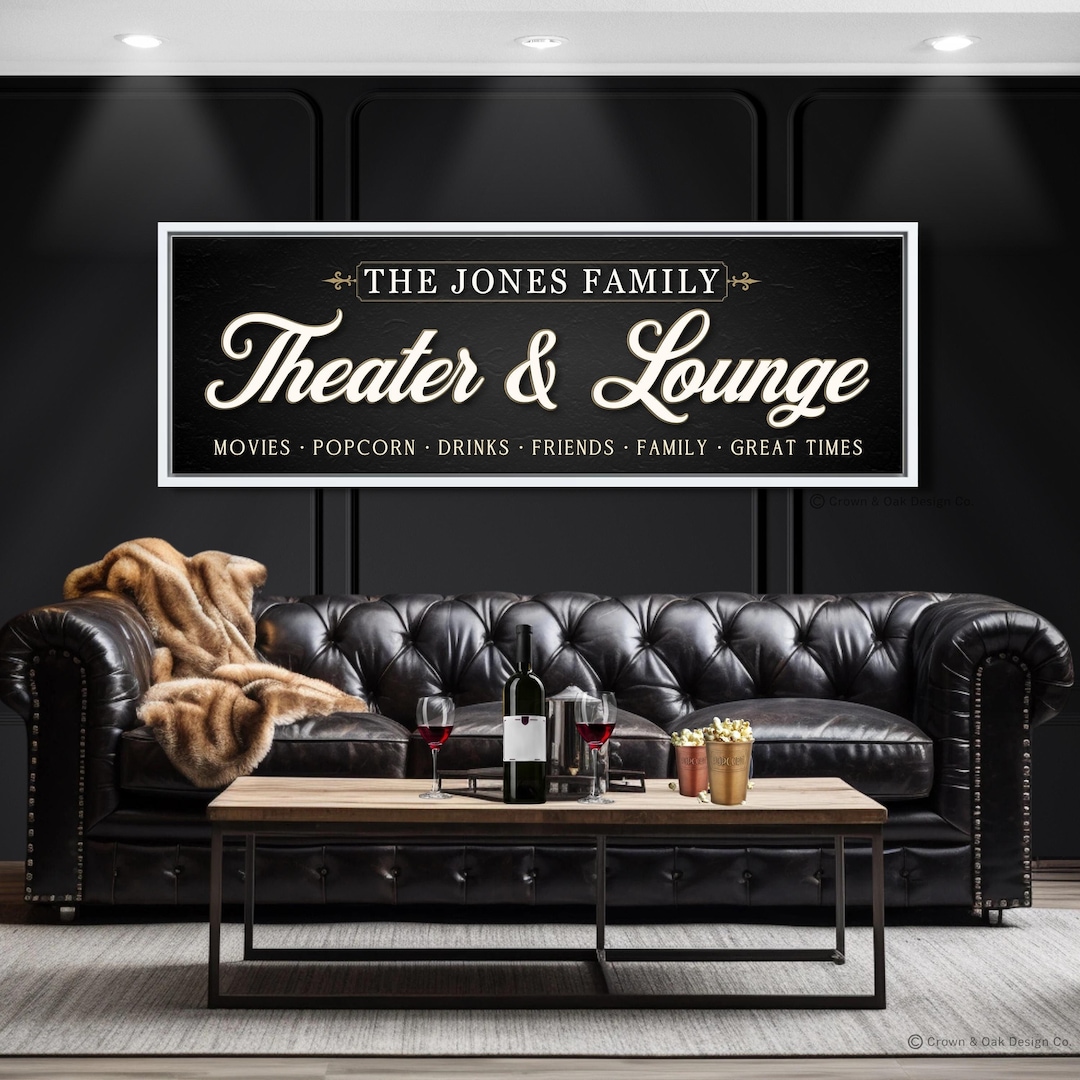 Theater Sign for Movie Room Home Theater Sign Personalized Cinema Room ...