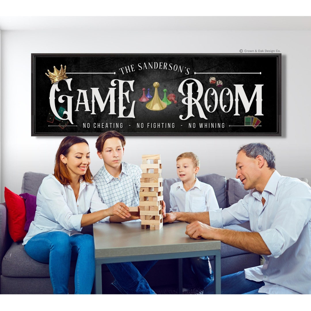 Game Room Sign Family Game Room Decor for Play Room Personalized Sign ...