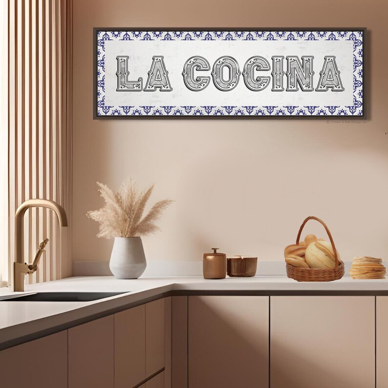 La Cocina Sign, Spanish Kitchen Wall Decor, Talavera Kitchen Signs - Etsy
