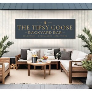 Backyard Bar Sign for Patio Bar Personalized Back Deck Sign Outdoor ...