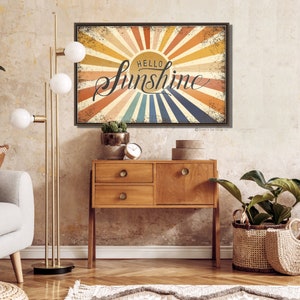 Hello Sunshine Sign Summer Wall Decor Beach House Wall Art Rustic Hello ...