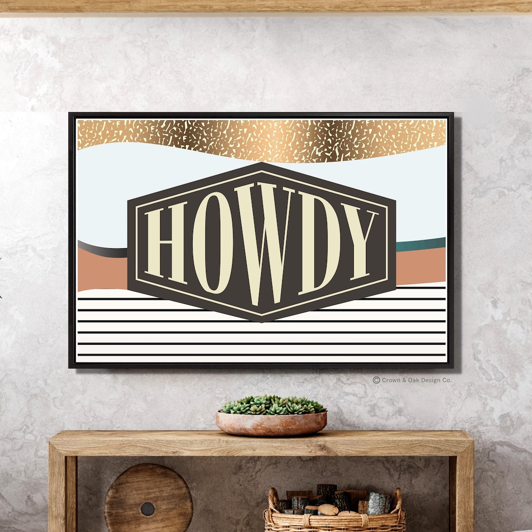 Howdy Sign Cowboy Wall Decor Western Home Decor for Entryway Retro Gold ...