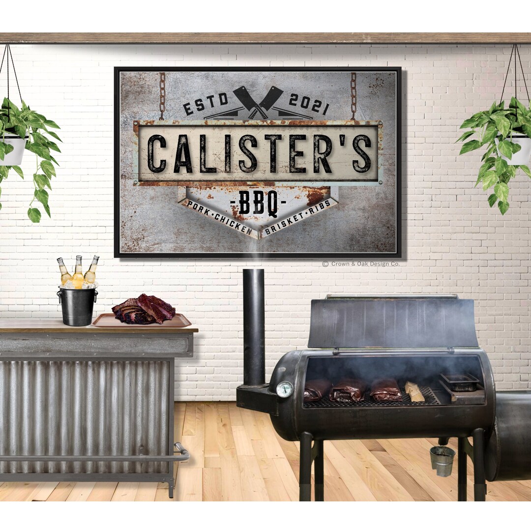 Grill Sign Personalized Barbeque Grilling Sign BBQ Signs for Patio ...