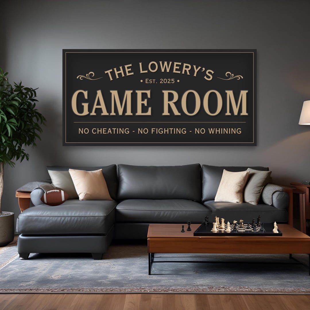 Game Room Sign, Personalized Family Gamer Decor, Lower Level Signs ...