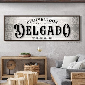 Bienvenidos Sign Welcome Spanish Sign Hispanic Family Name Bienvenidos ...