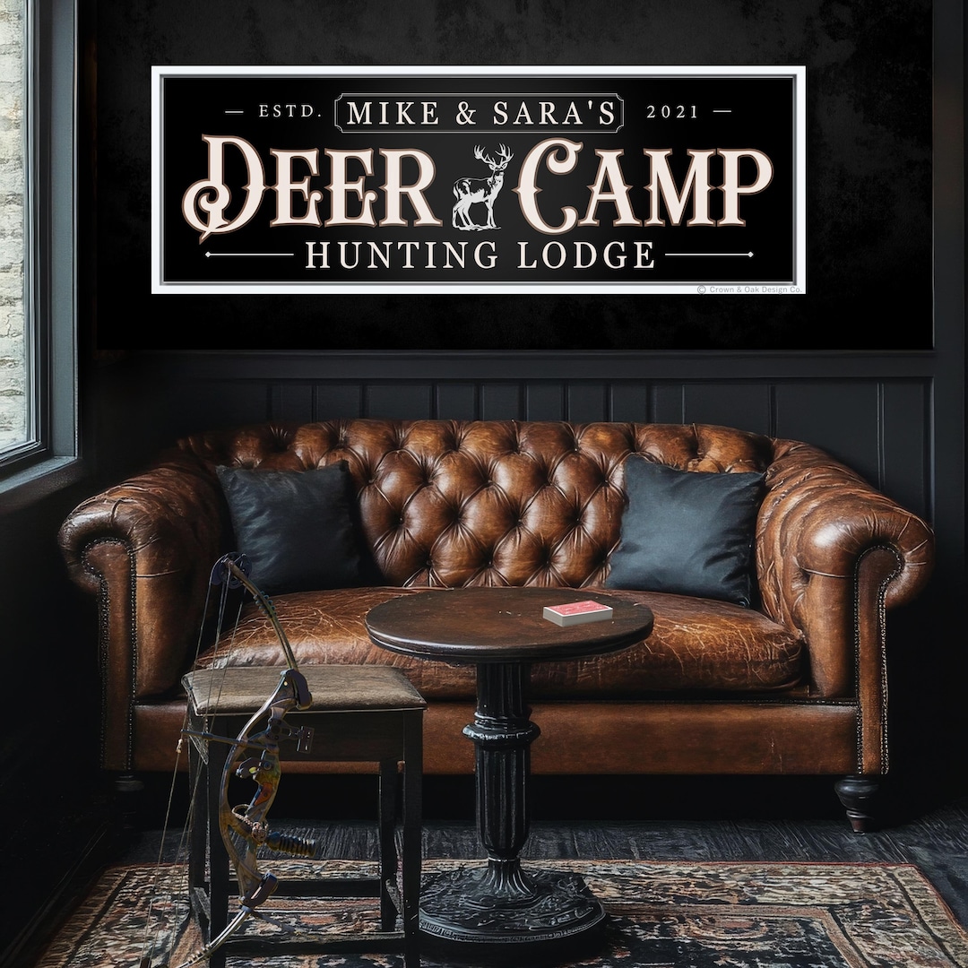 Hunting Sign for Deer Camp Sign Personalized Cabin Name Sign Elk Wall ...