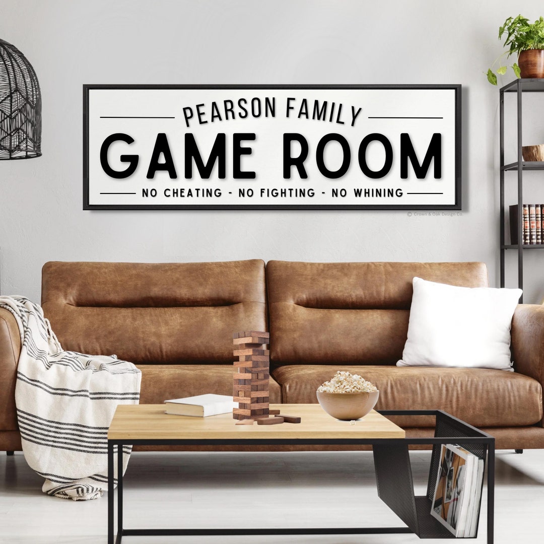 Game Room Sign Personalized Family Game Room Wall Art Game Sign for ...