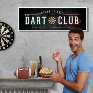 Dart Club Sign Personalized Darts Canvas Print Man Cave Signs Game Room ...