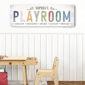 Personalized Playroom Sign, Custom Kids Name Wall Decor, Play Room ...