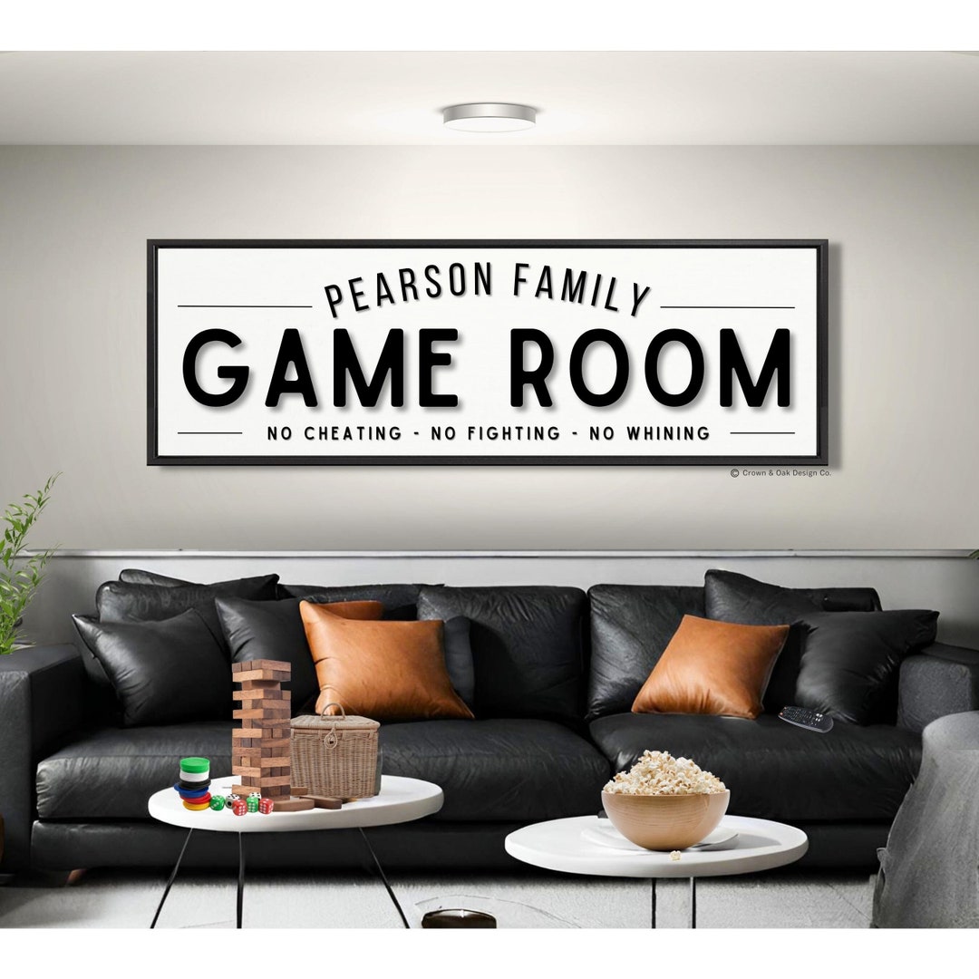 Game Room Sign Personalized Family Game Room Wall Art Game Sign for ...