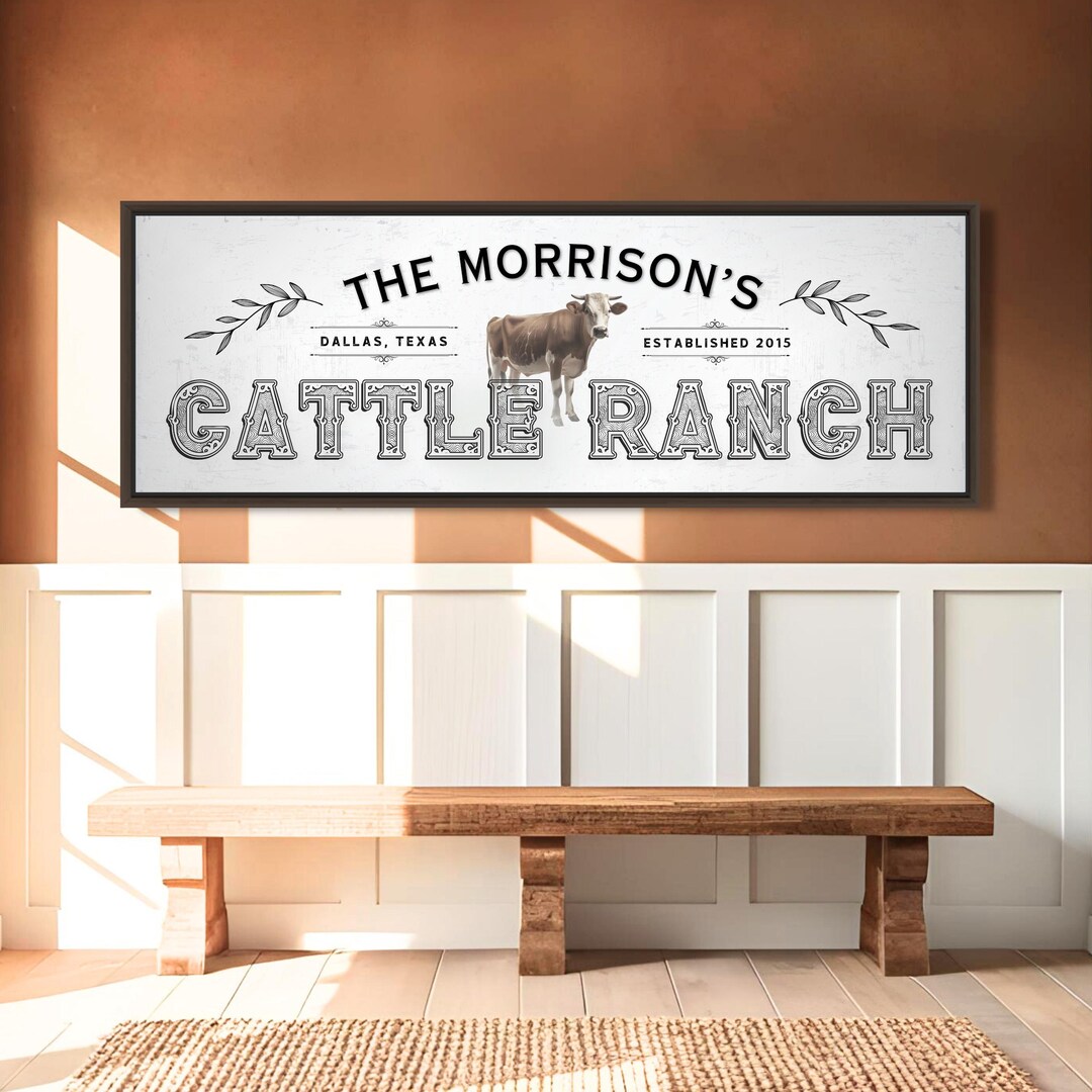 Cattle Ranch Sign Personalized Farmhouse Sign Rustic Country Signs ...