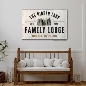 Family Cabin Sign Personalized Family Lodge Wall Decor Vacation Home ...