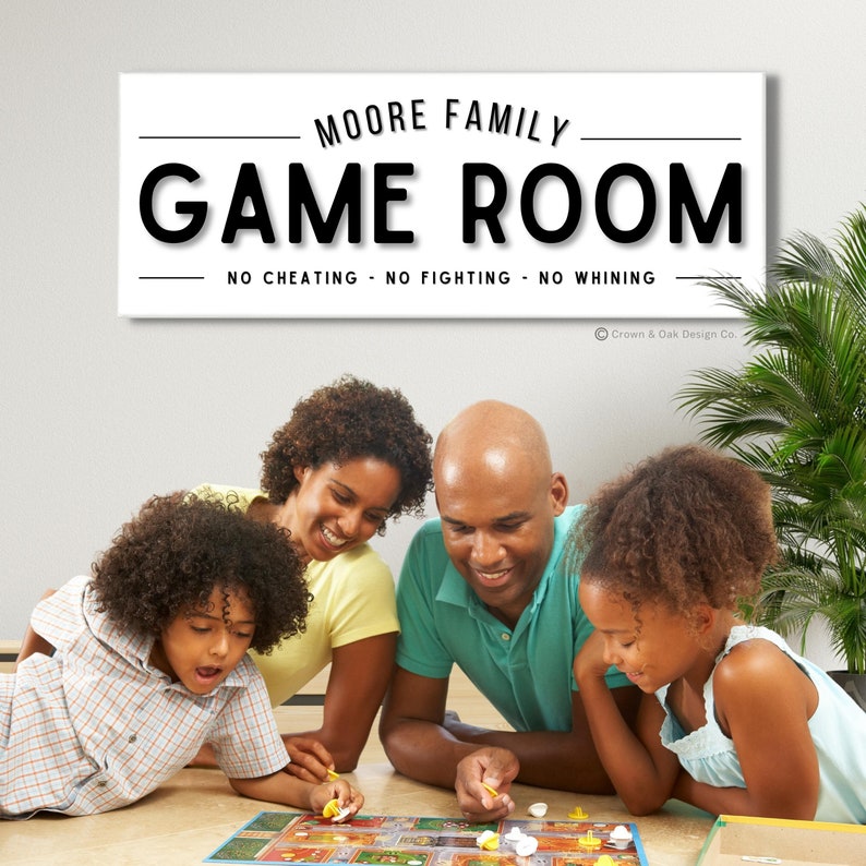Game Room Sign Personalized Family Game Room Wall Art Game - Etsy