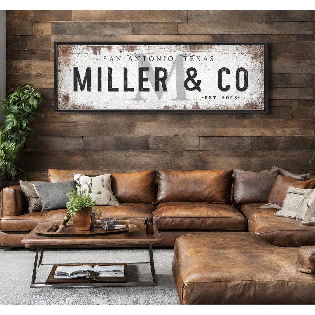 Rustic Family Name Sign Farmhouse Last Name Sign for Wall - Etsy