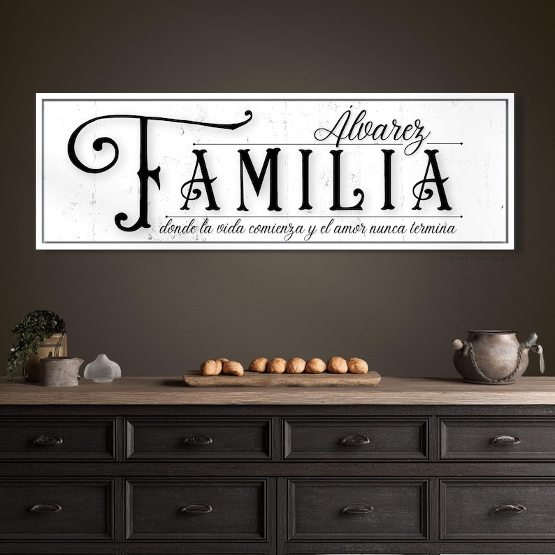 Personalized La Familia Sign, Spanish Family Name Signs, Where Life ...