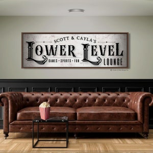 Lower Level Sign Family Game Room Sign for Basement Bar and Lounge ...