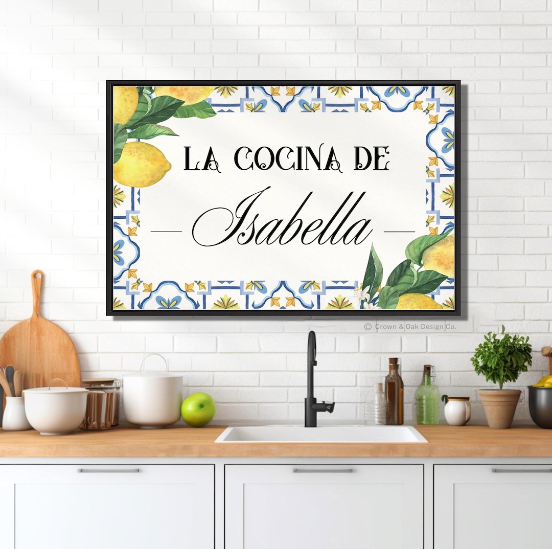 La Cocina Sign Spanish Kitchen Sign Hispanic Wall Decor Rustic Talavera ...