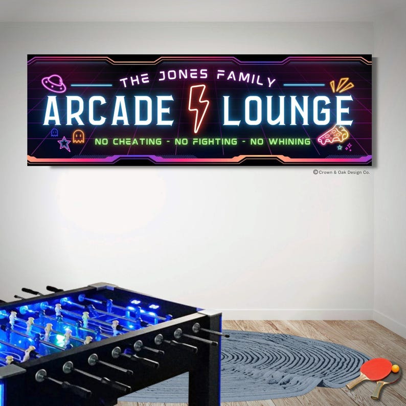 Arcade Sign, Retro Game Room Wall Decor, Neon Color Gamer Signs - Etsy