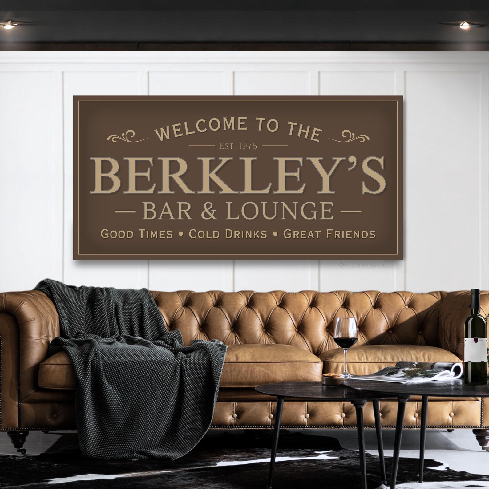 Home Bar Sign, Personalized Bar & Lounge Wall Decor, Lower Level Signs ...