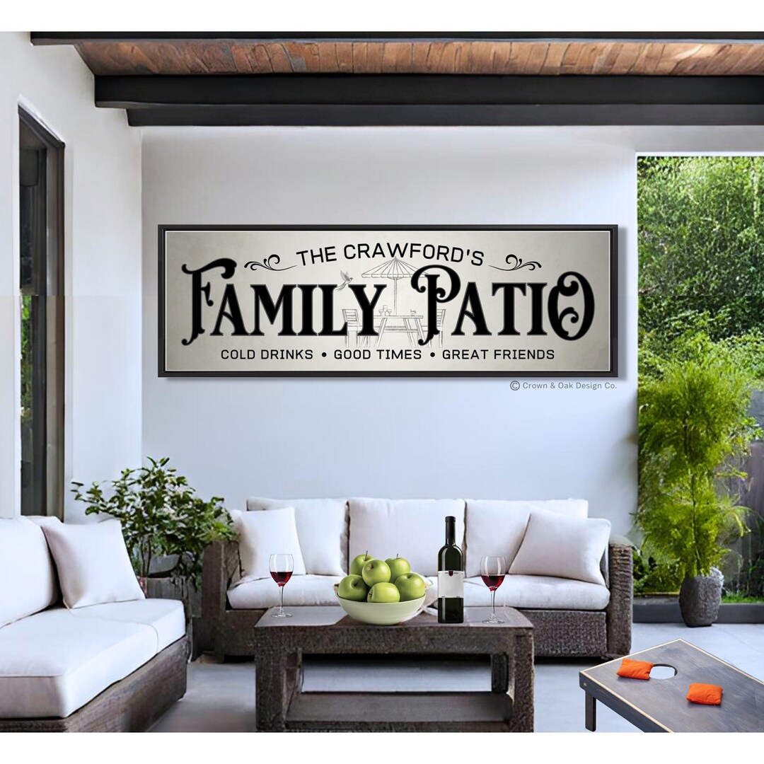 Family Patio Sign Personalized Patio Signs for Backyard Back Patio Deck ...