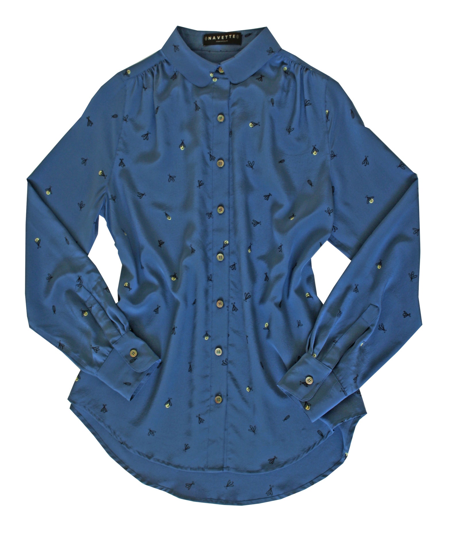 Firefly Silk Blouse - Silk Crepe De Chine - Peter Pan Collar - Etsy