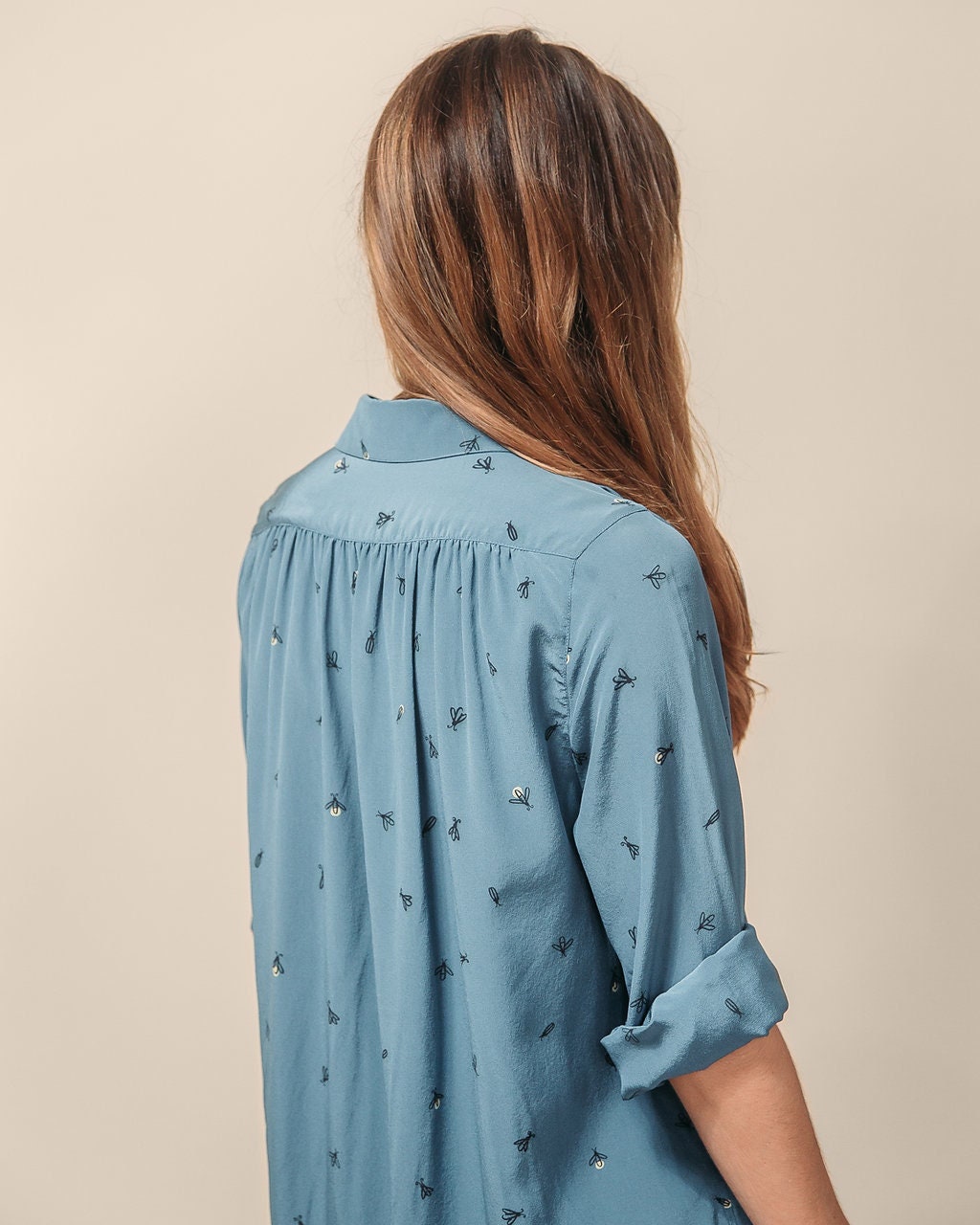 Firefly Silk Blouse - Silk Crepe De Chine - Peter Pan Collar - Etsy