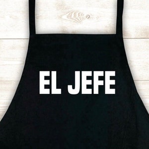 El Jefe Apron Cooking Grilling Chef BBQ Grill Bake Food Vinyl Heatpress ...